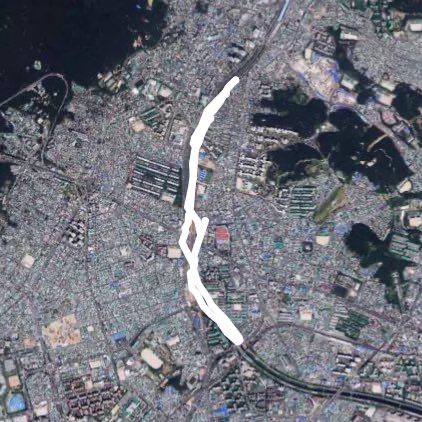 在韓國釜山的Dongnae-gu中運行 in Busan | Walking Map