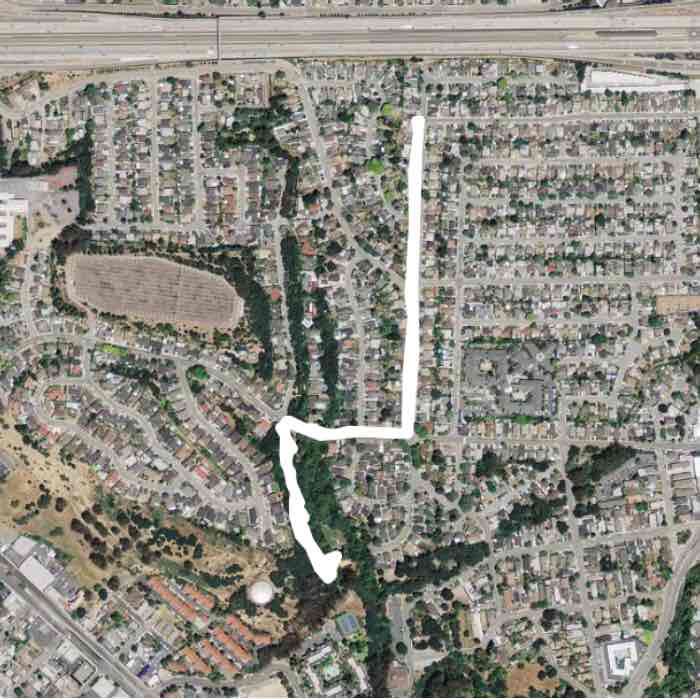 Quick stroll to Carlos Bee park in California | Walking Map