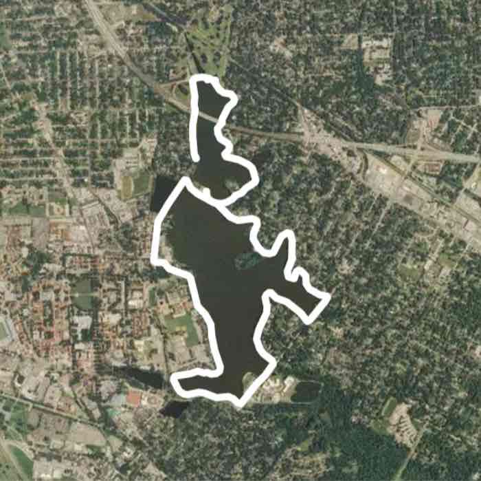 Lagos y casas LSU in Louisiana | Walking Map