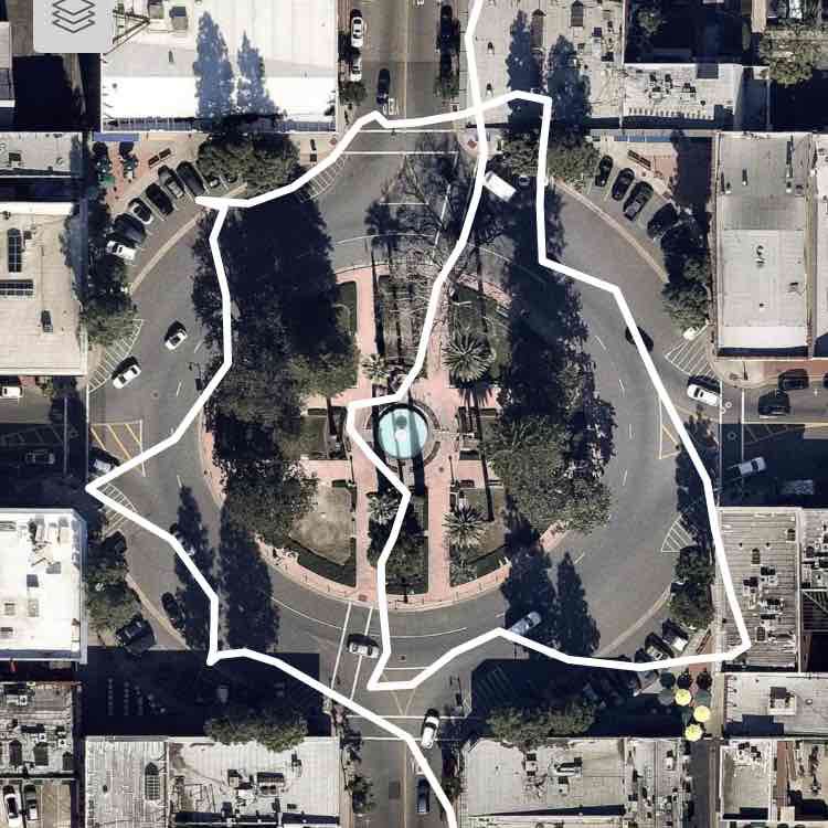 Orange Circle Historical Loop in California | Walking Map