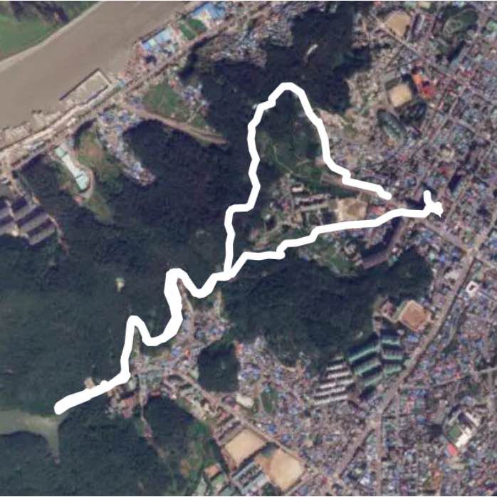 Gunsan Wolmyeong Park winding road in Jeonbuk State | Walking Map