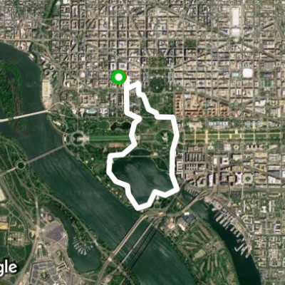 Around tidal basin in District of Columbia | Walking Map