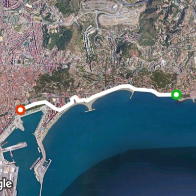 East seafront Malaga in Andalucía | Walking Map