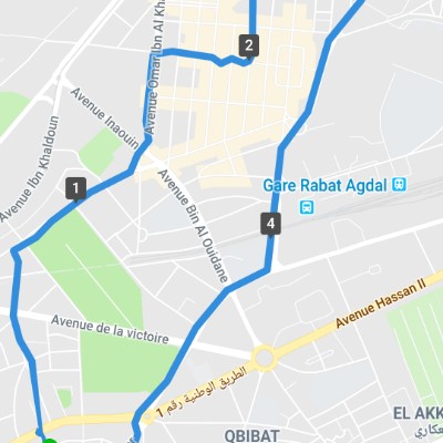Avenue EL Abtal Agdal Walk Trail - Rabat, Rabat-Salé-Zemmour-Zaer ...